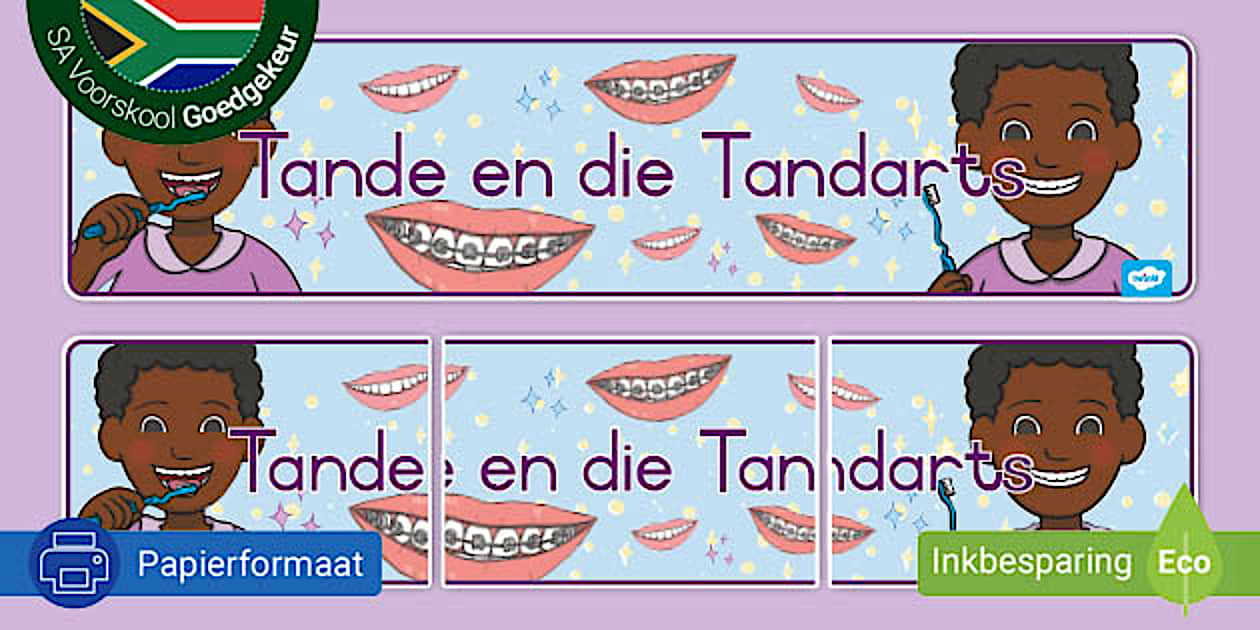 Tande en die Tandarts Vertoonbanier (Teacher-Made) - Twinkl