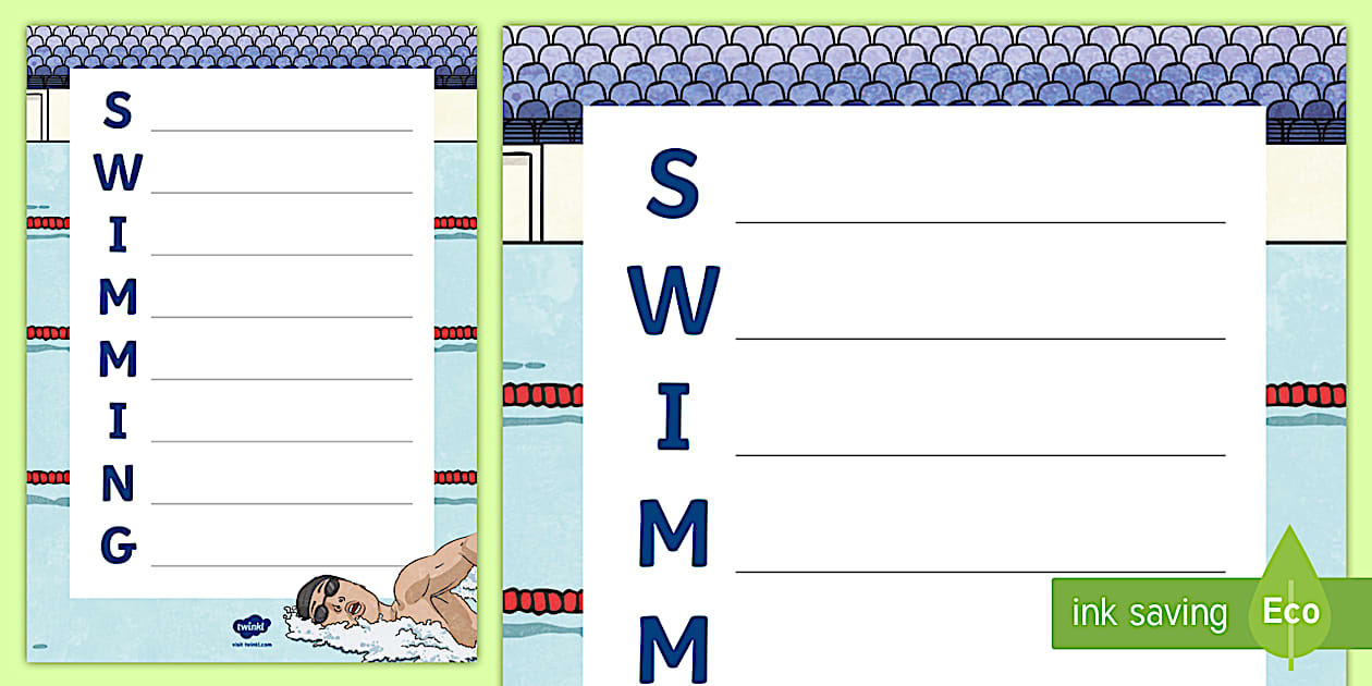 Swimming Acrostic Poem