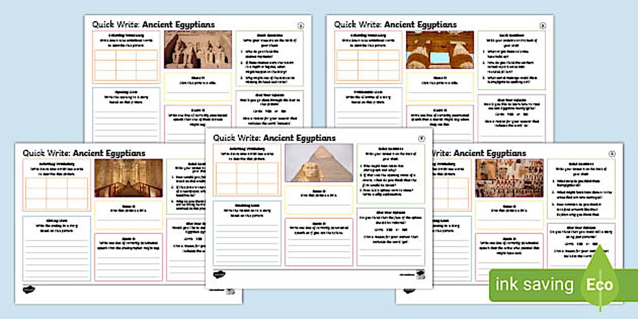 KS2 Ancient Egyptians Quick Write Activity Mat Pack
