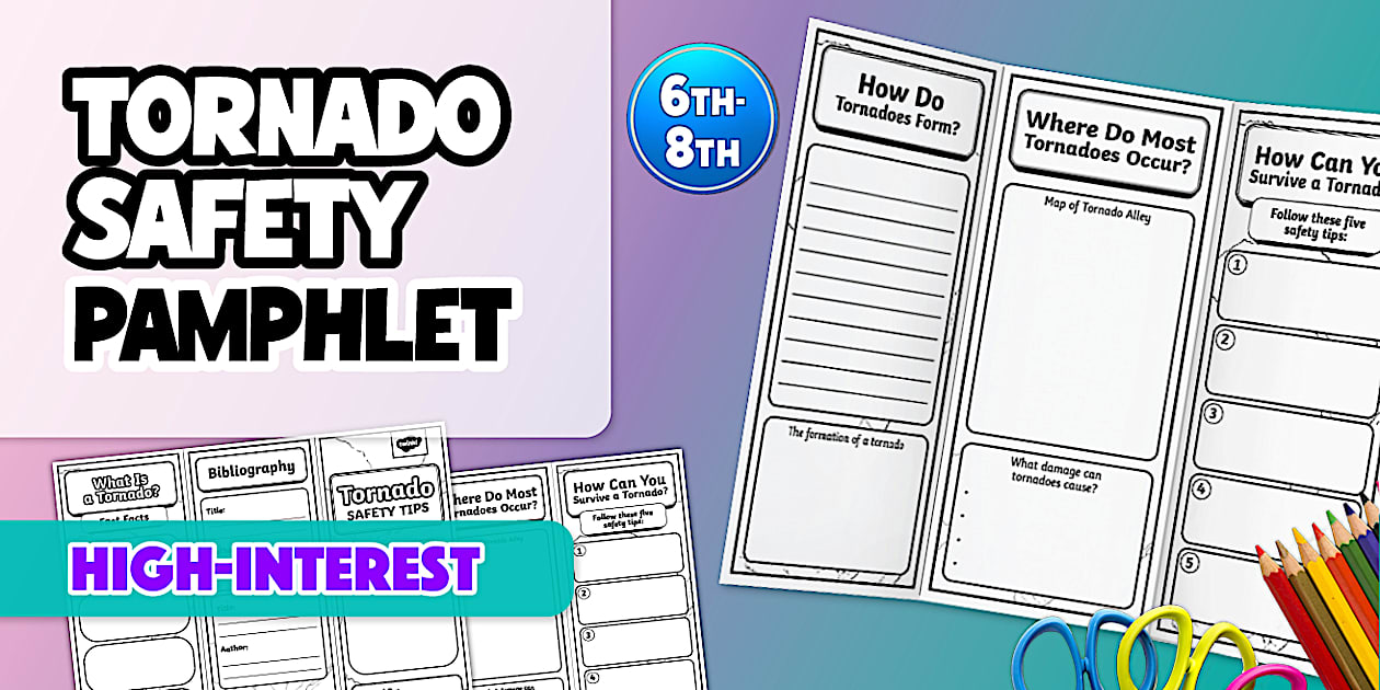 Tornado Safety Pamphlet for 6th-8th Grade - Twinkl