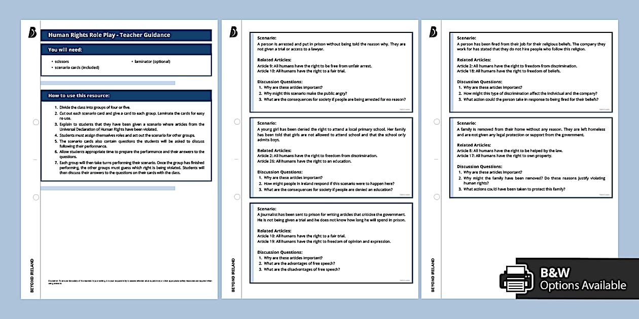 Human Rights Role Play Activity (teacher made) - Twinkl