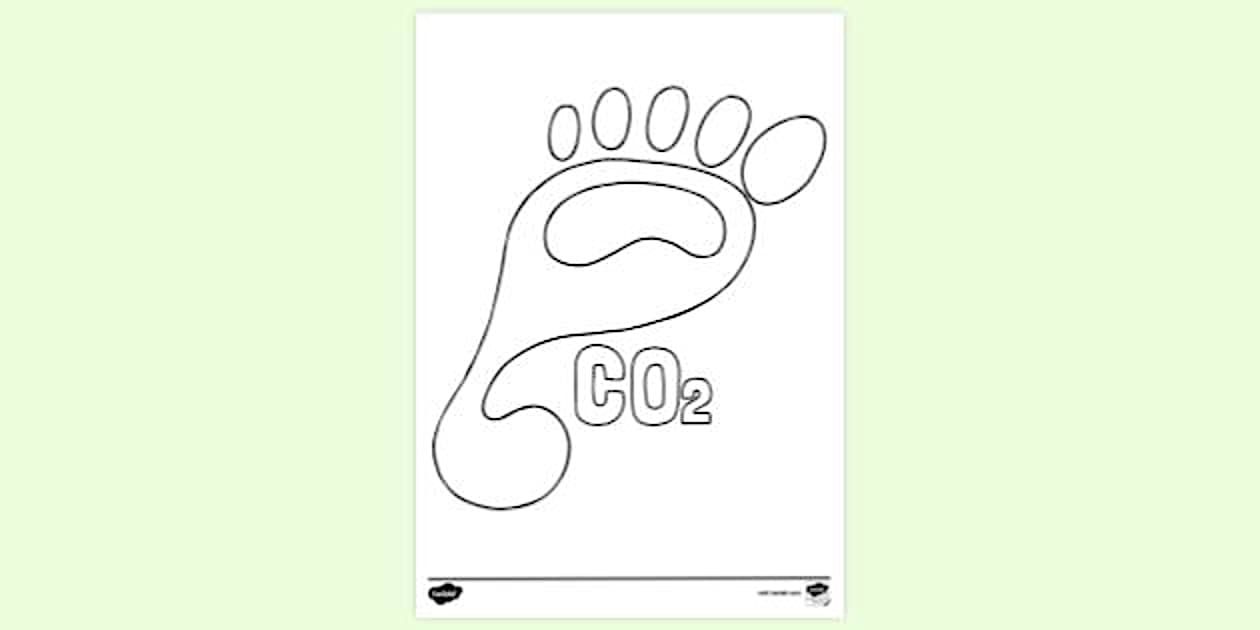 Carbon Footprint Colouring Sheet | Colouring Sheets - Twinkl