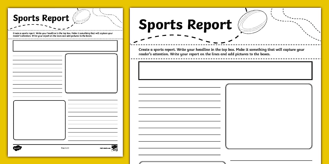 Sports Report Worksheet for 3rd-5th Grade - Twinkl