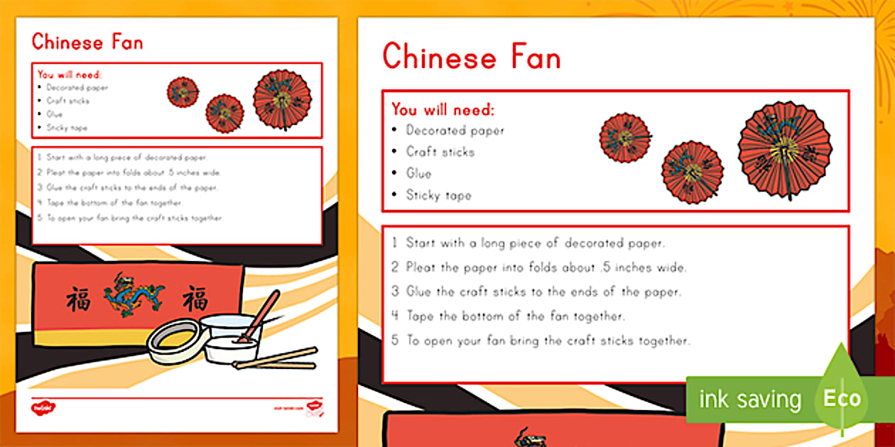 How to Make a Chinese Fan Craft Instructions | Twinkl