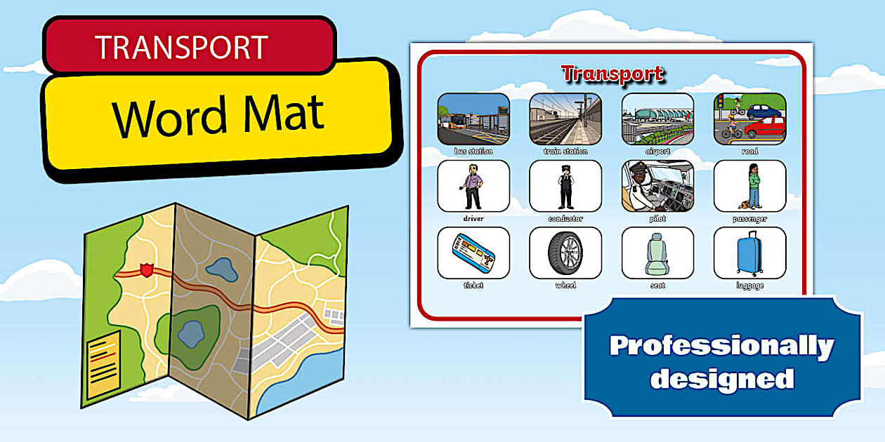 * NEW * Transport Word Mat