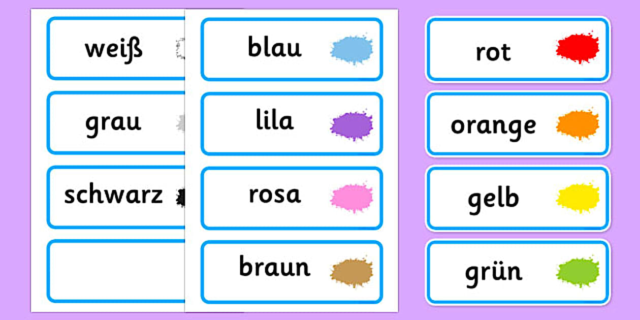 Editable German Colour Word Cards (teacher made) - Twinkl