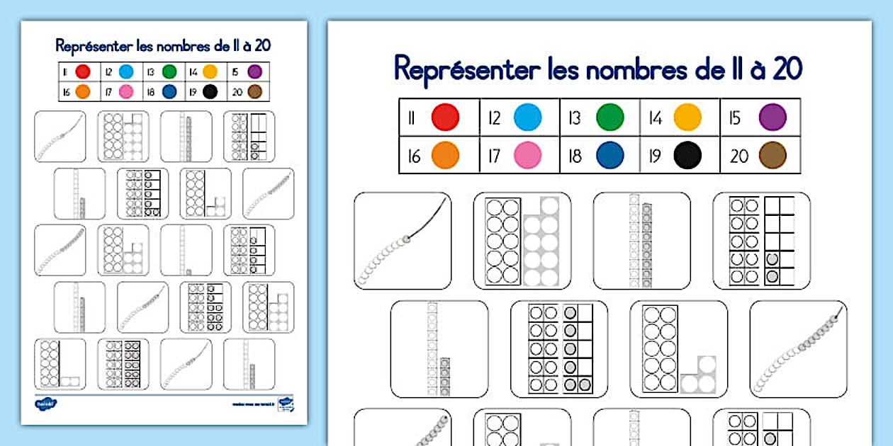 Représenter les nombres de 11 à 20