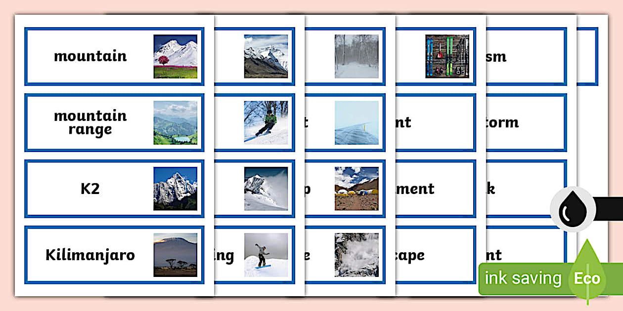 Mountains Topic Word Cards | Geography | Parents - Twinkl