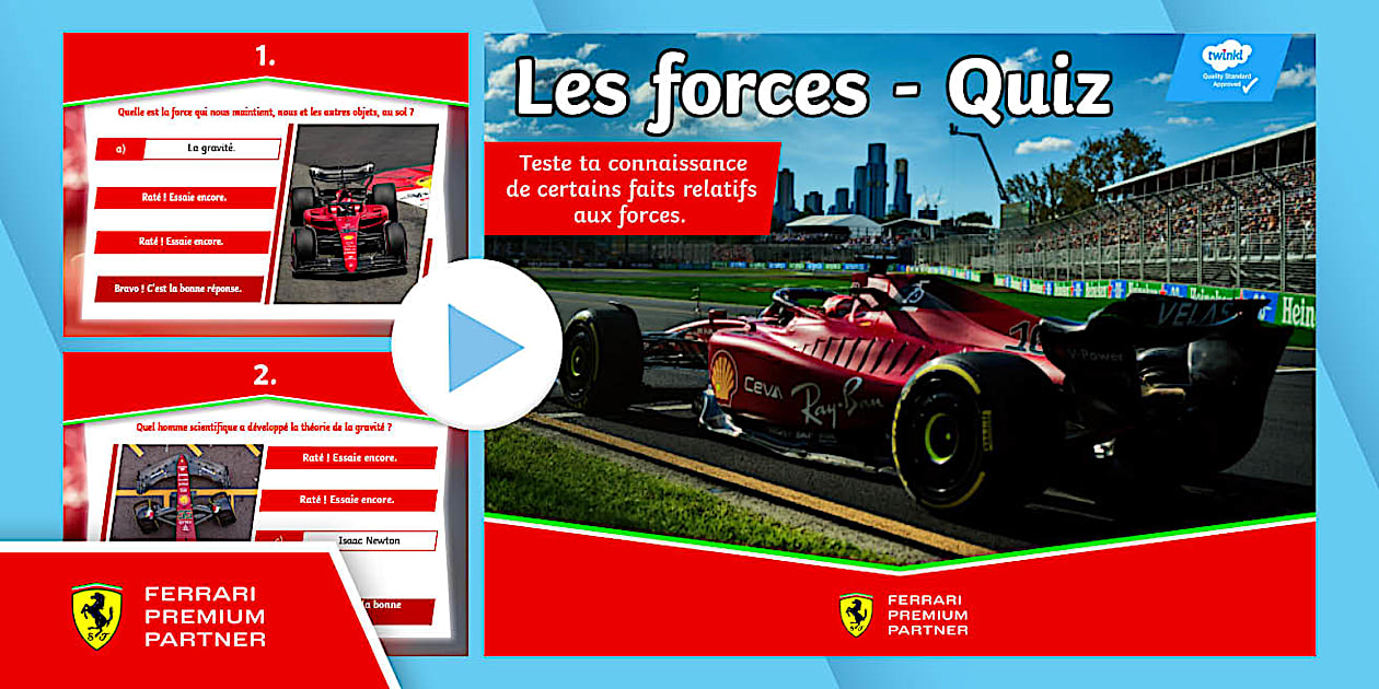 FREE! - Les forces - Quizz (Teacher-Made) - Twinkl