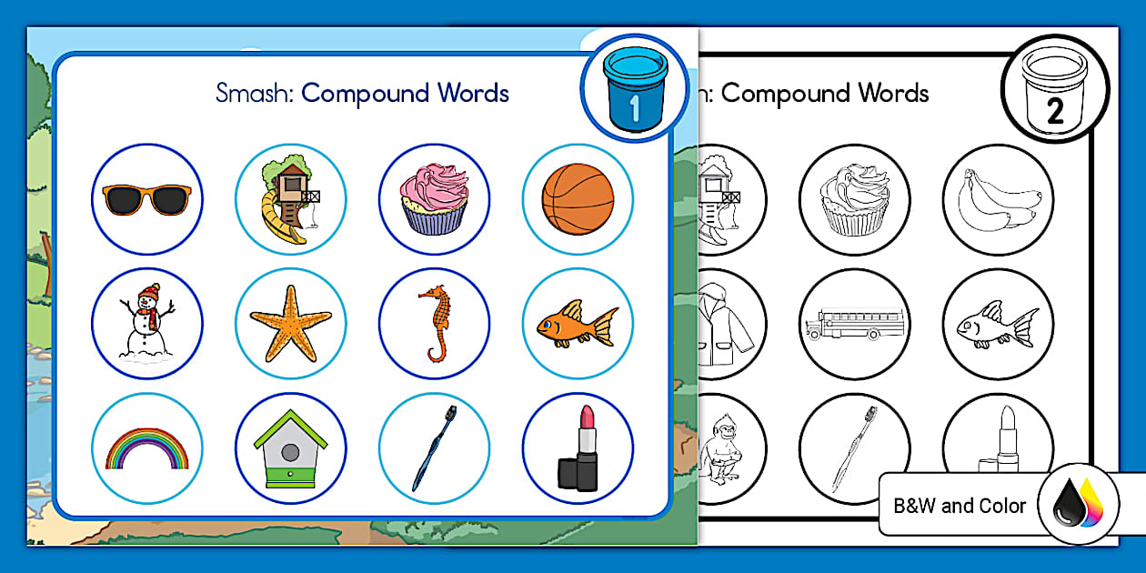 Compound Word Smash Mats (l'enseignant a fait) - Twinkl