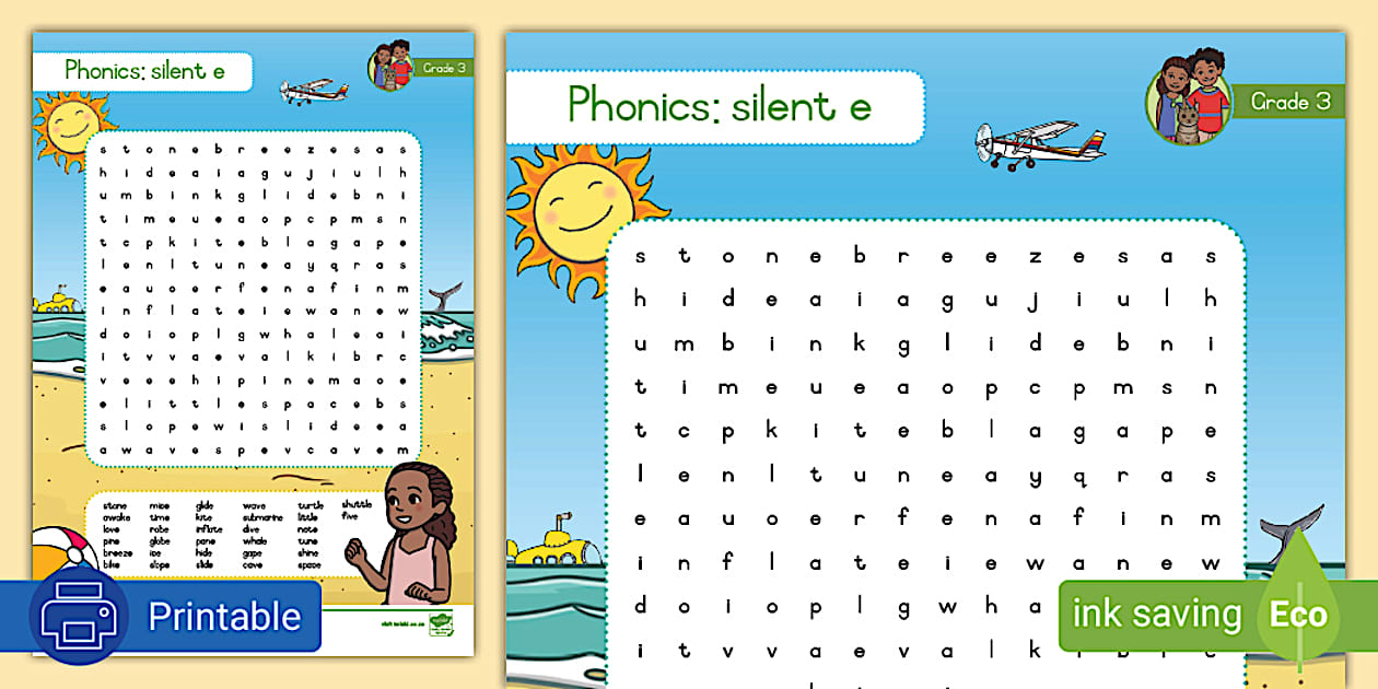 Grade 3 Phonics: Silent e Wordsearch (teacher made) - Twinkl