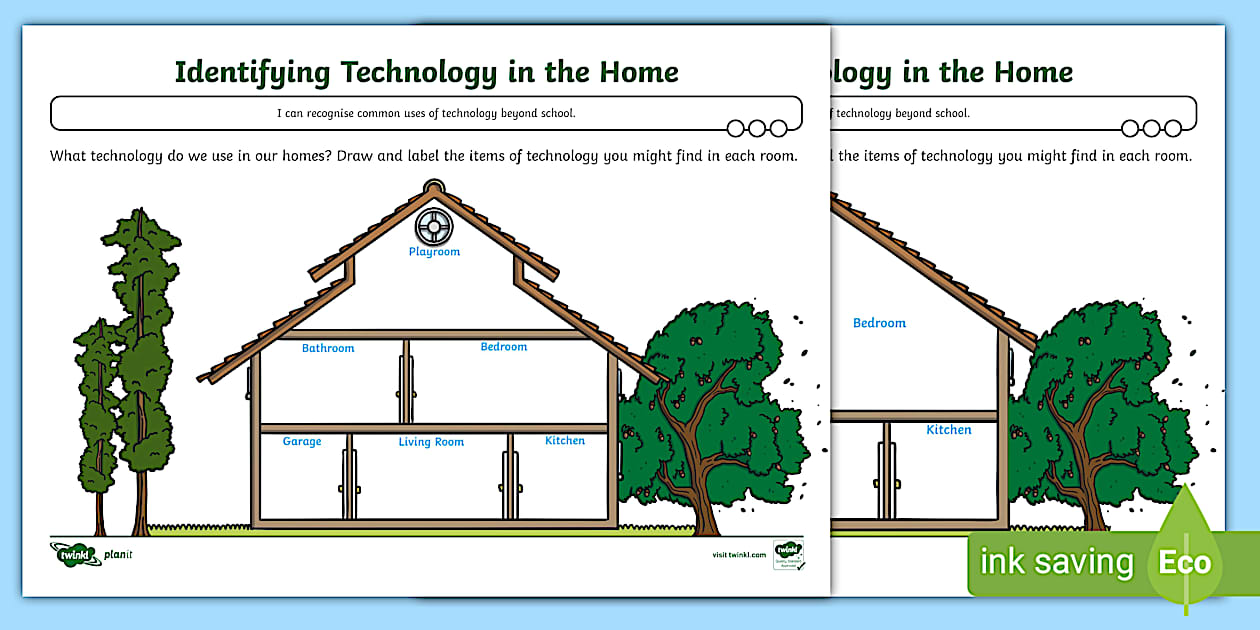 Editable KS1 Identify Technology in the Home Activity