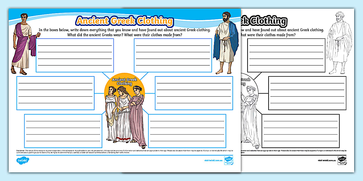 Ancient Greek Clothing Mind Map