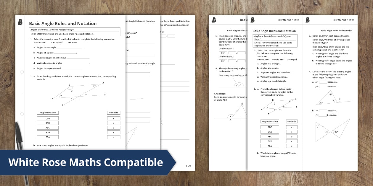 👉 Basic Angle Rules and Notation (teacher made) - Twinkl