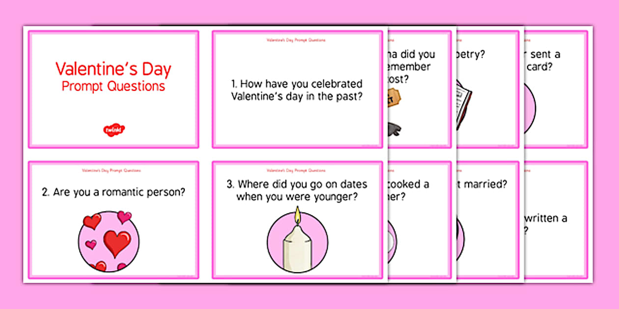 Black and White Care Home Valentine's Day Discussion Prompt Questions