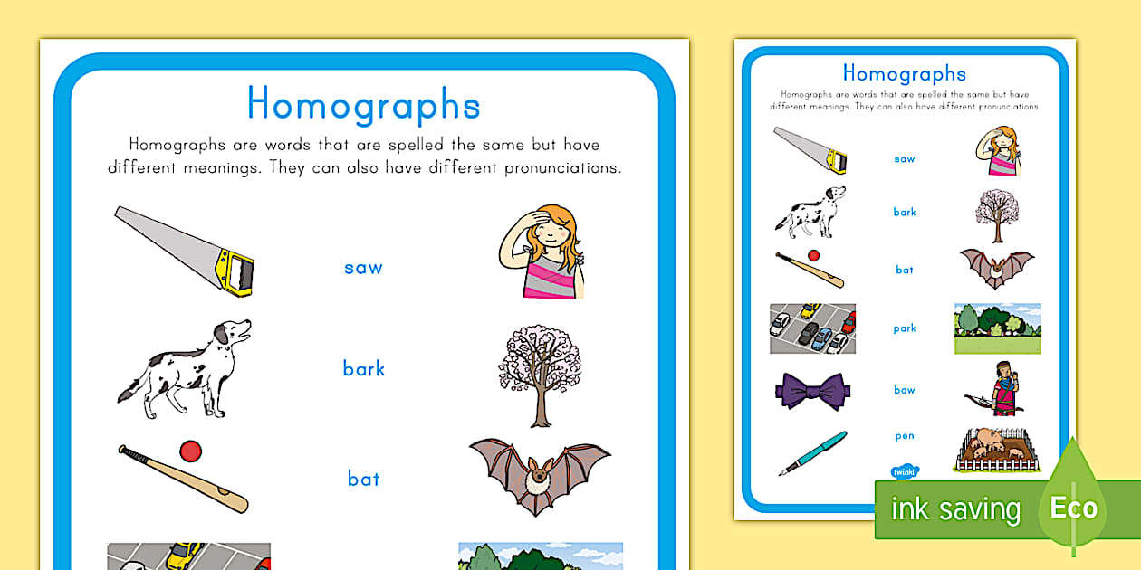 Homographs Poster (Teacher-Made) - Twinkl