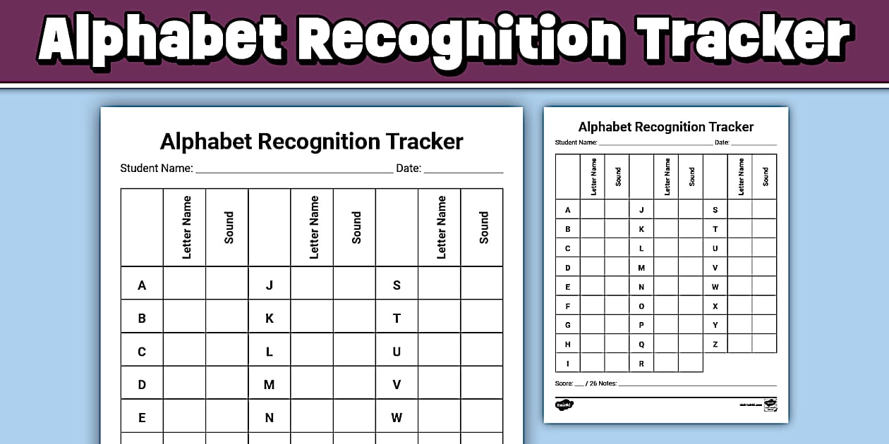 Alphabet Letter and Sound Recognition Tracker