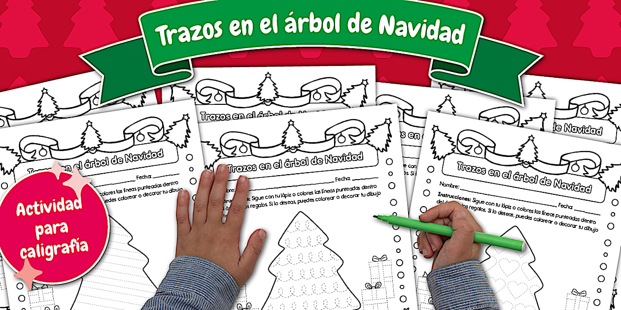 Actividades grafomotricidad - Árbol de Navidad