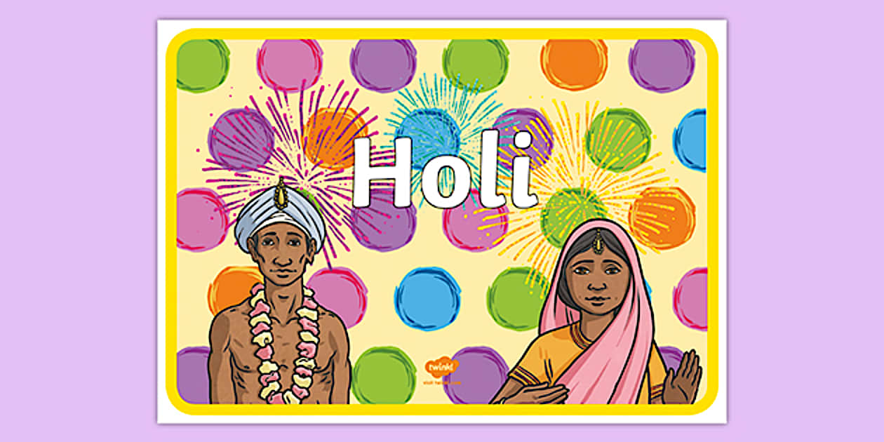 Holi Festival Poster - (teacher made) - Twinkl