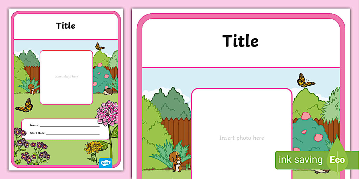 EYFS Editable Garden Learning Journey Front Cover - Twinkl