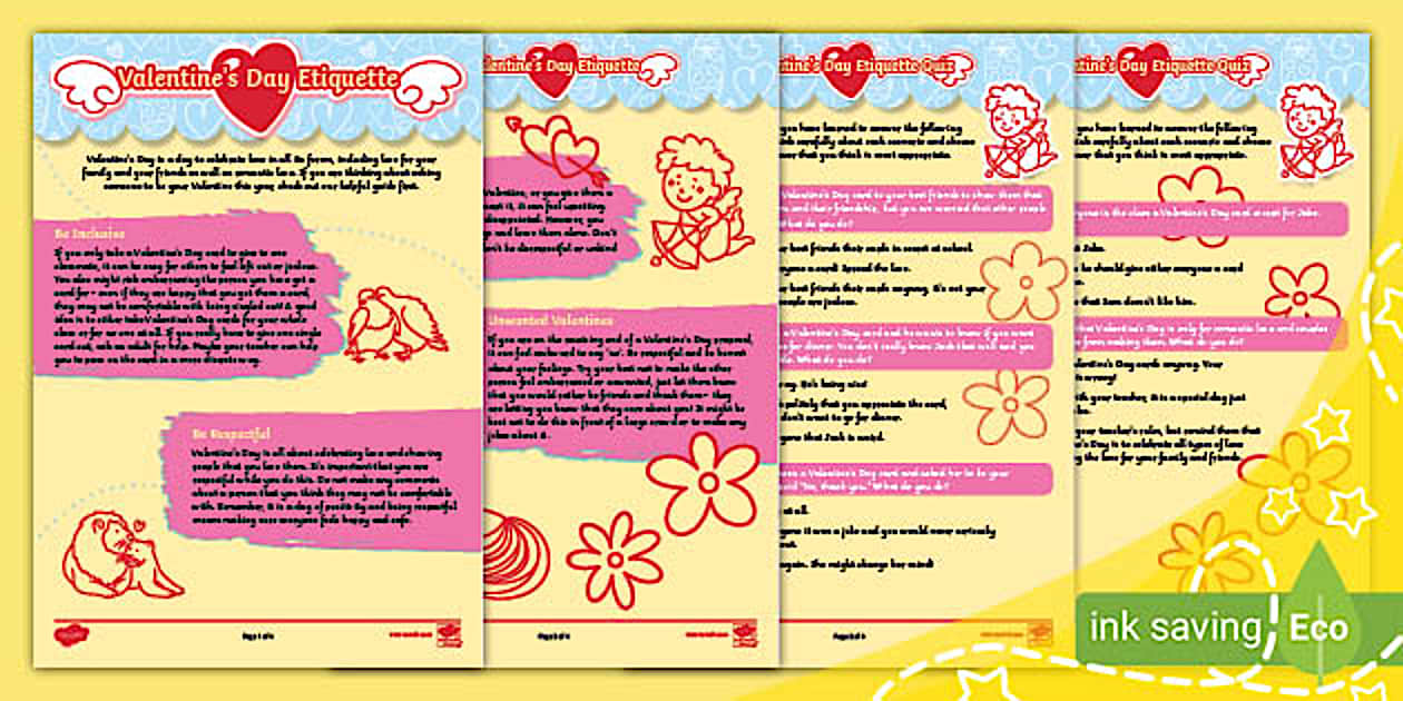 Valentine's Day Etiquette (teacher made) - Twinkl