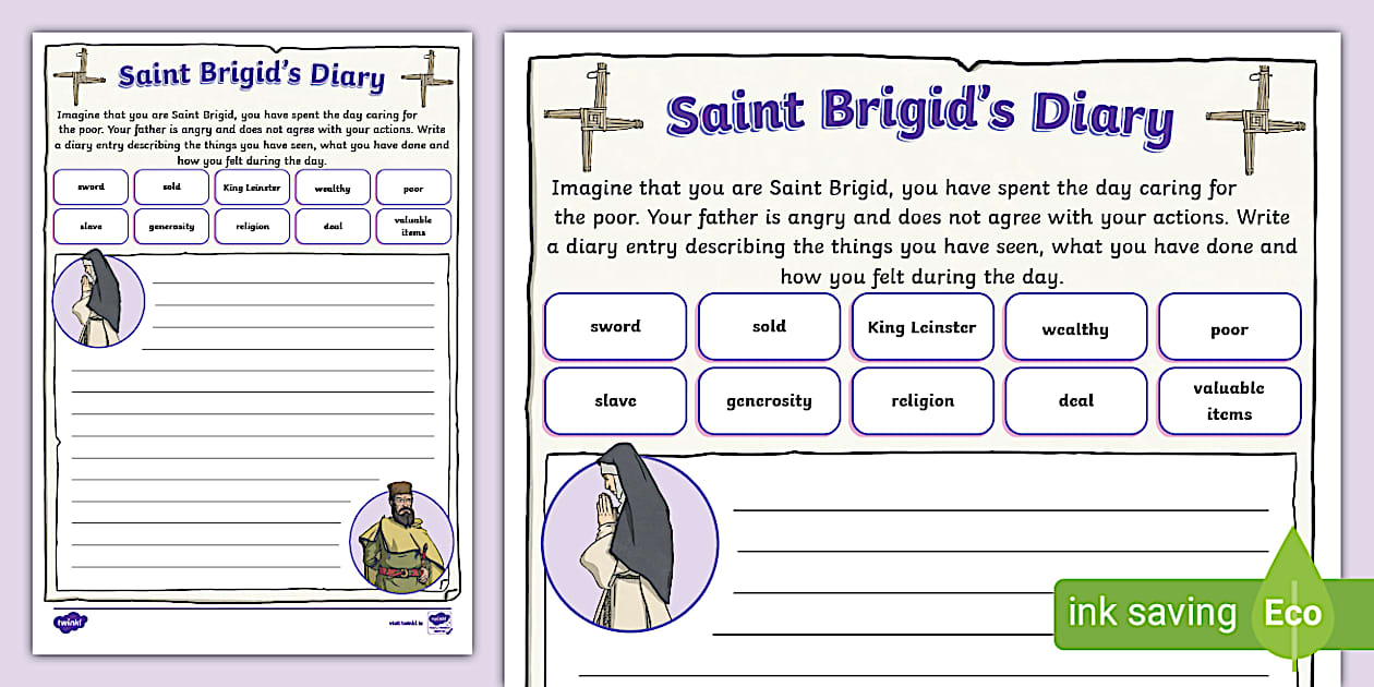 The Diary of St. Brigid Writing Frame