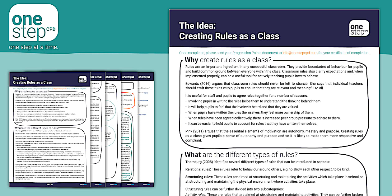 Creating Rules as a Class | Classroom Rules for Students