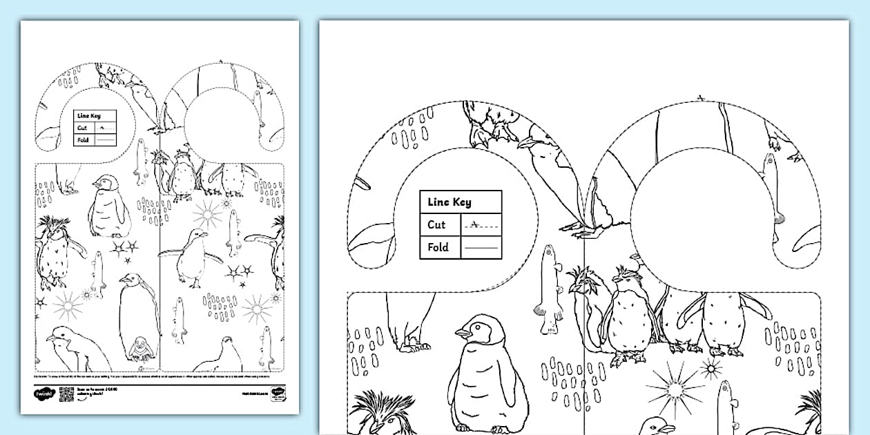 Penguins Door Colouring Hanger Worksheet (Teacher-Made)