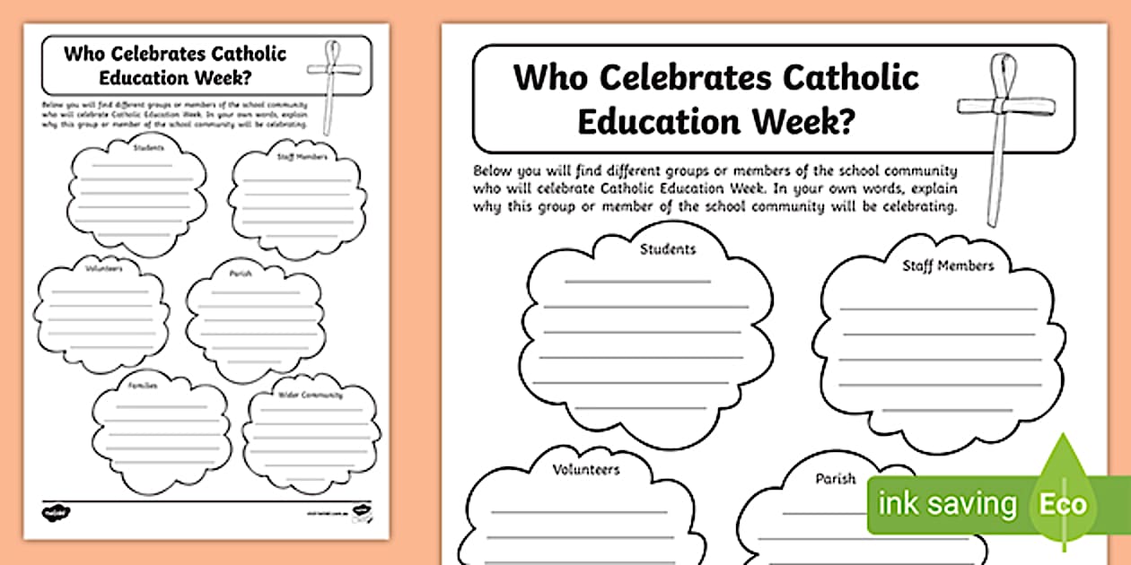 Who Celebrates Catholic Education Week? Worksheet