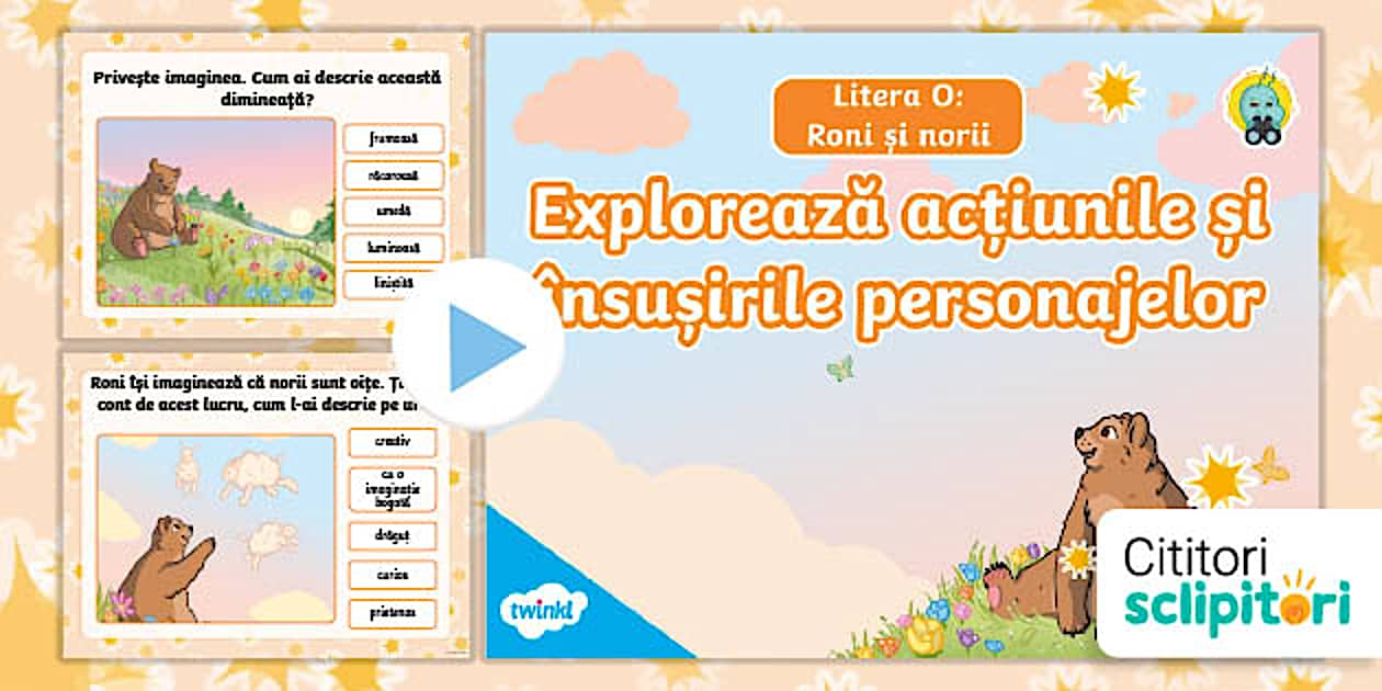 Roni și norii – PowerPoint cu însușirile personajelor