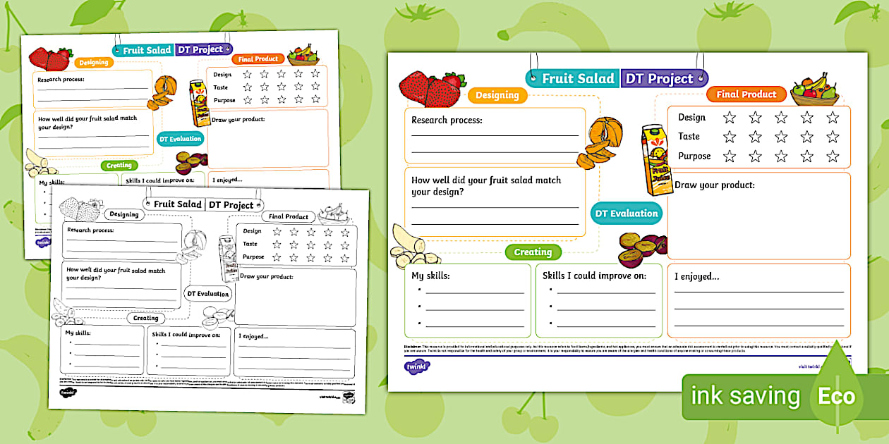 Fruit Salad DT Evaluation Mind Map (teacher made) - Twinkl