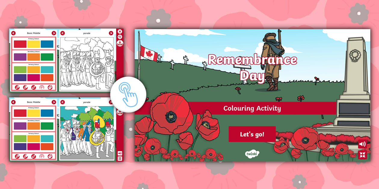 Remembrance Day Interactive Colouring (teacher made)