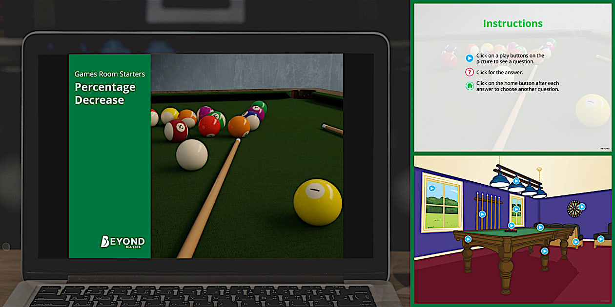 Maths Games Room Starter: Percentage Decrease (Teacher-Made)