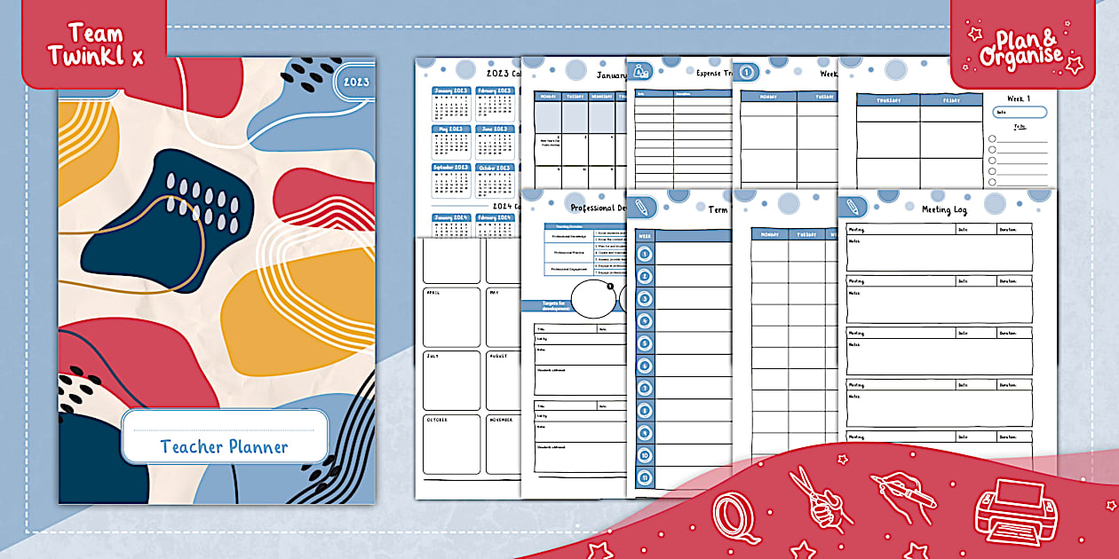 Australian Teacher Planner | Abstract Theme | 2023 | Twinkl