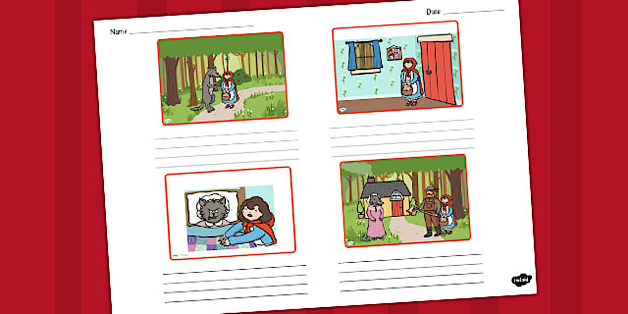 Editable Little Red Riding Hood Storyboard Template - Twinkl