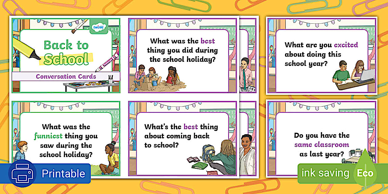 Let's Get Talking - Back To School Conversation Cards