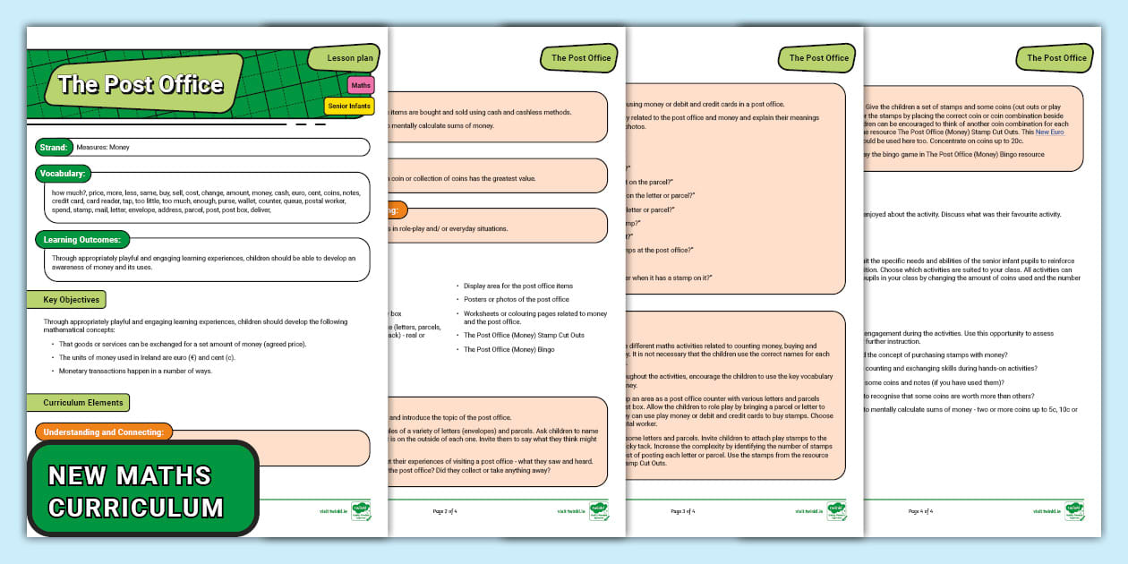 The Post Office (Money) Lesson Plan