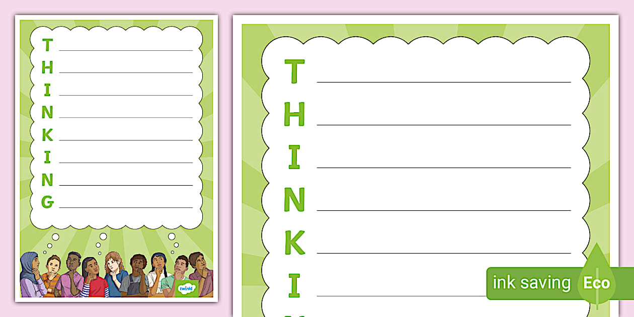 Thinking Acrostic Poem Template (teacher made) - Twinkl