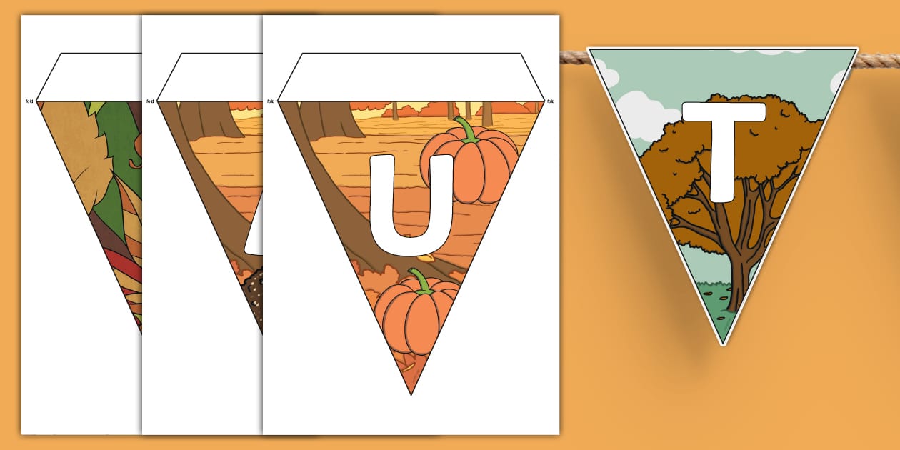 Autumn Display Bunting (teacher made) - Twinkl