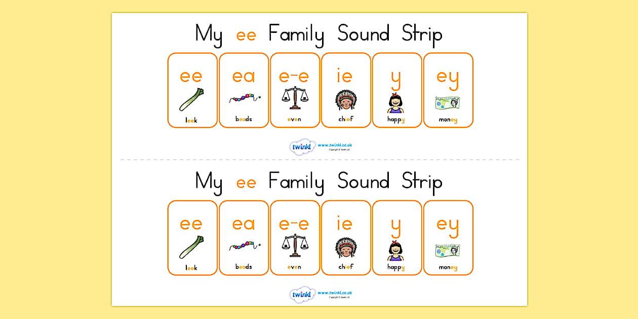 My Ee Family Sound Strip (teacher made) - Twinkl