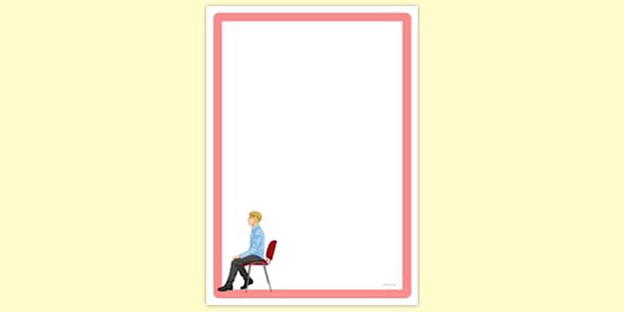 Sitting On a Seat or Chair Page Border | Twinkl Resources