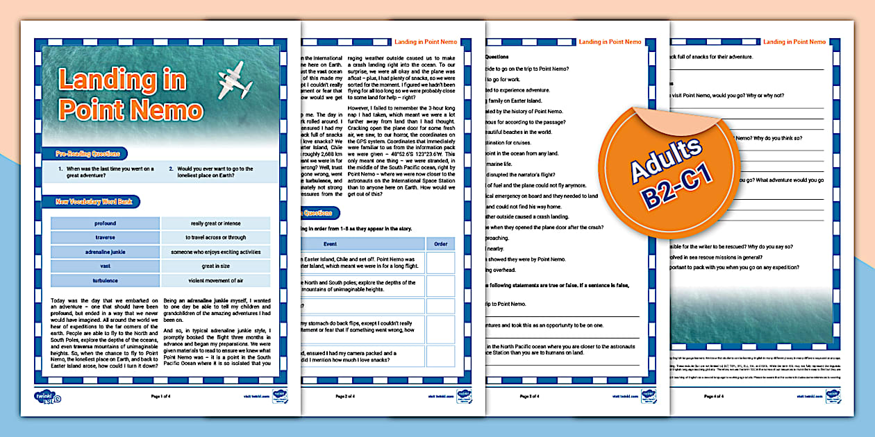 Landing in Point Nemo Reading Comprehension [Adults, B2-C1]