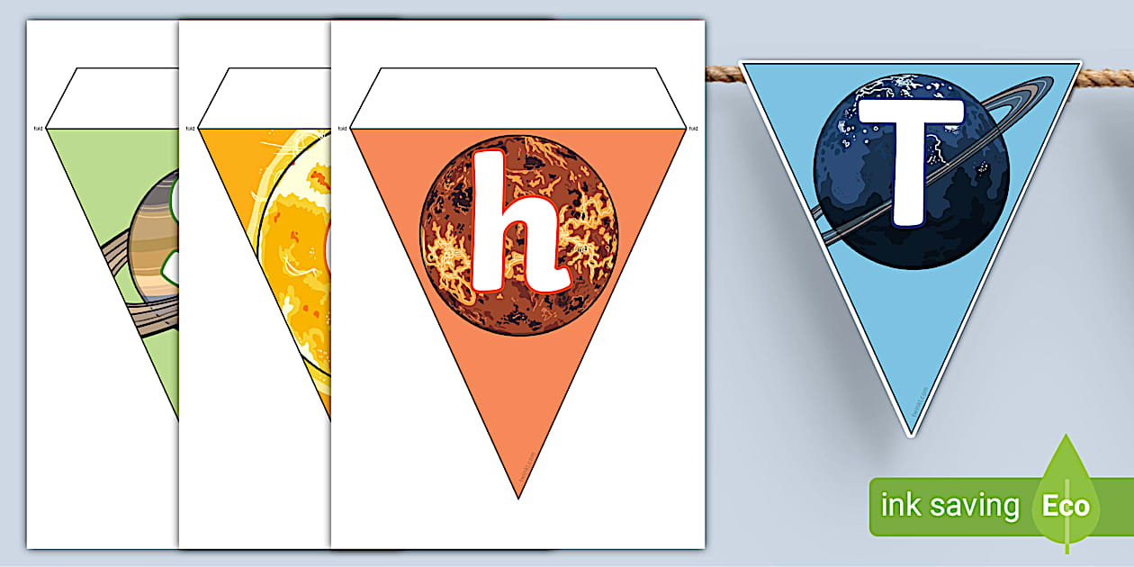 Solar System Title Bunting, Solar System Bunting, Display