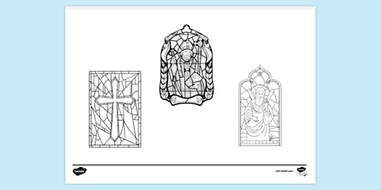Stained Glass Patterns Colouring | Colouring Sheets - Twinkl