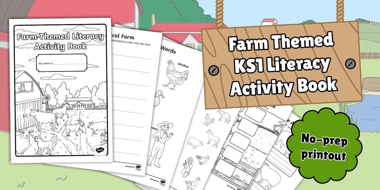 Farm Themed KS1 Literacy Activity Book - english activity book
