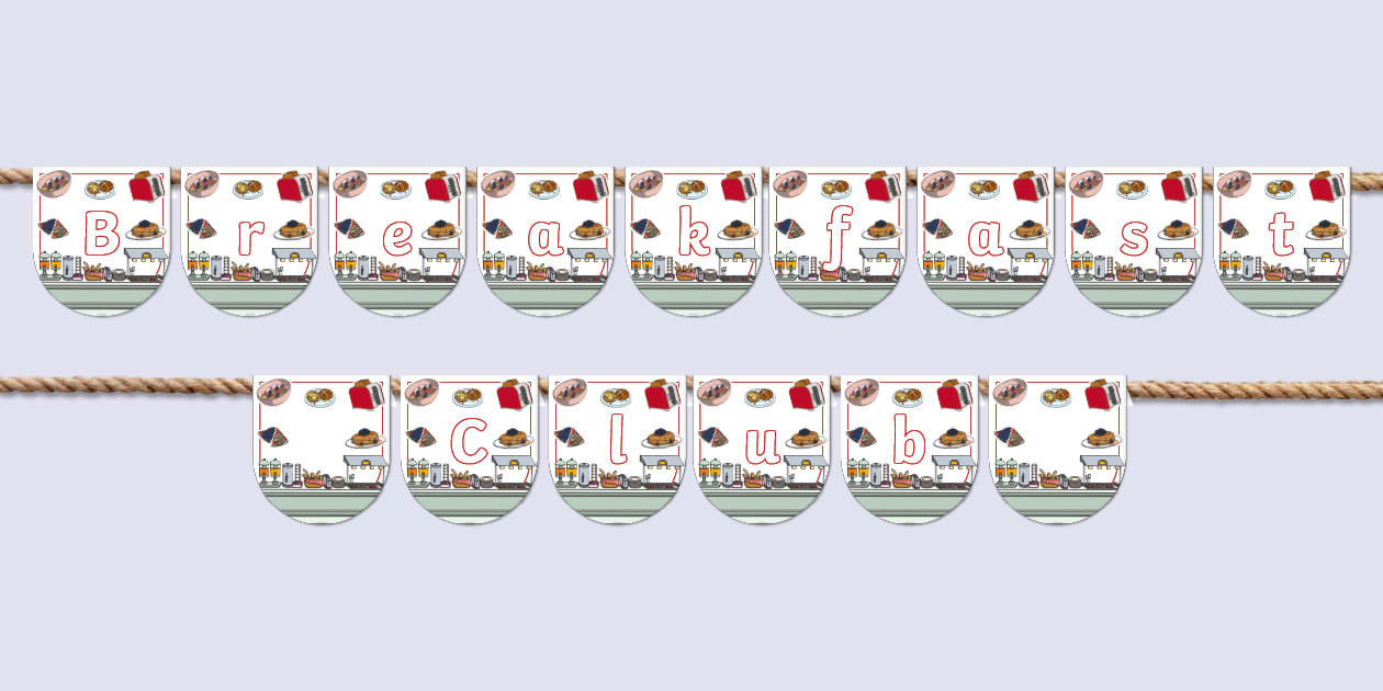 Breakfast Club Display Bunting (teacher made) - Twinkl