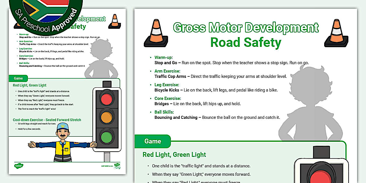 Preschool Gross Motor Development Lesson Plan - Road Safety
