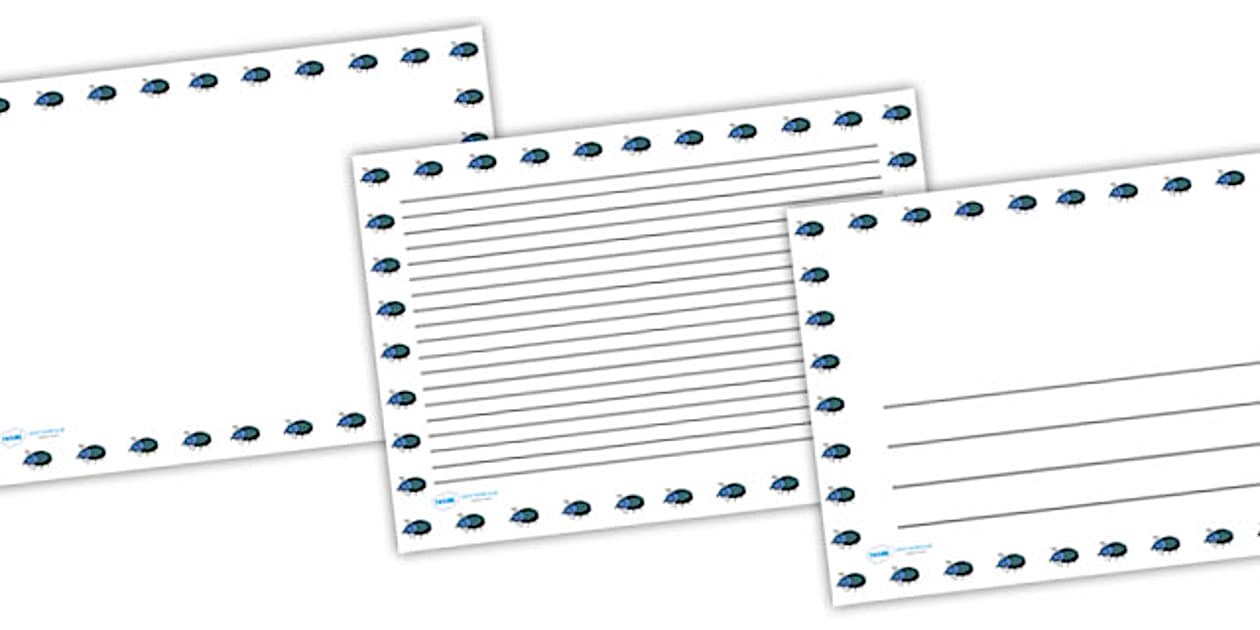 Editable Beetle Full Page Borders (Landscape) (teacher made)