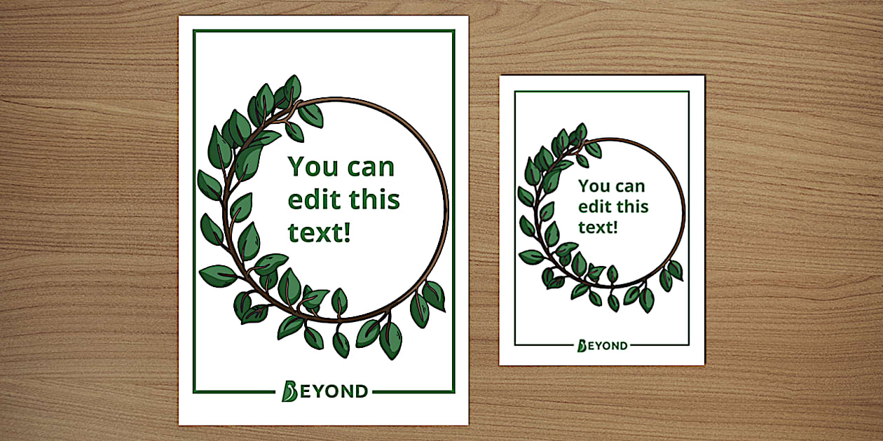 Botanical Themed Editable Notice Poster (teacher made)