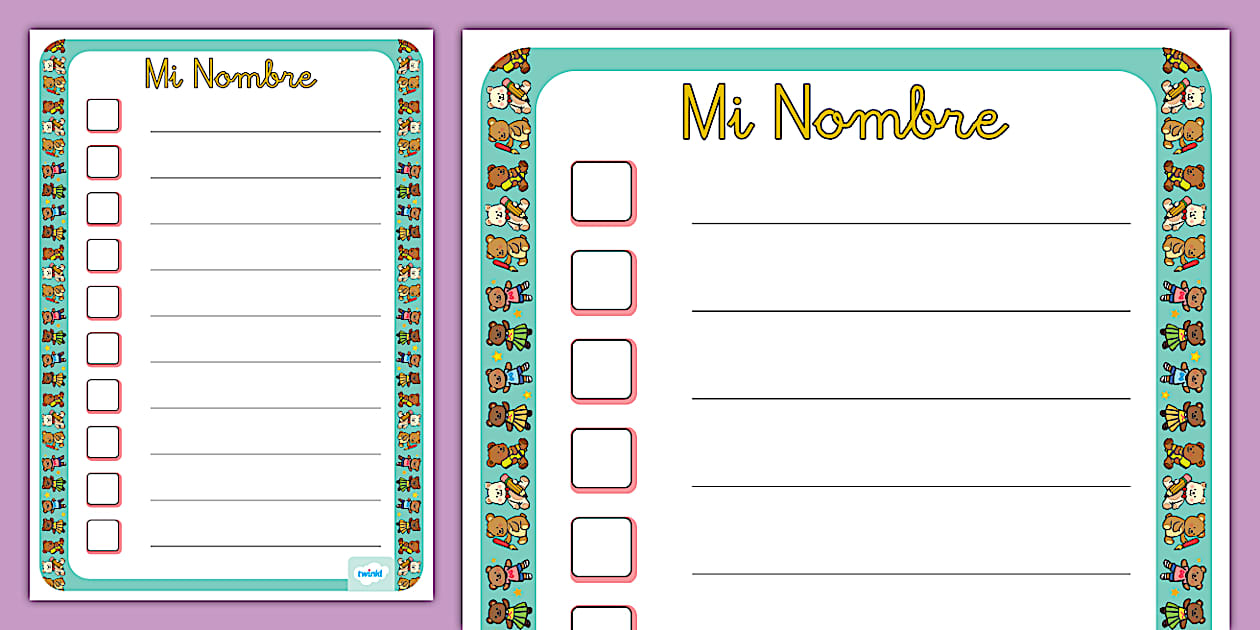 Acróstico: Mi nombre (teacher made) - Twinkl
